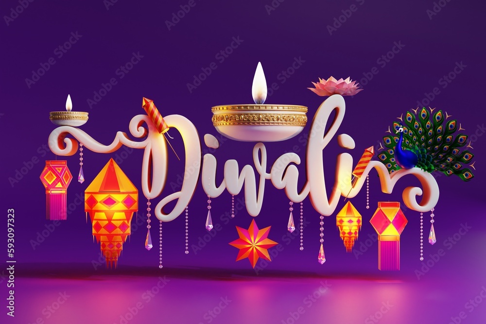 3D rendering for diwali festival Diwali, Deepavali or Dipavali the ...