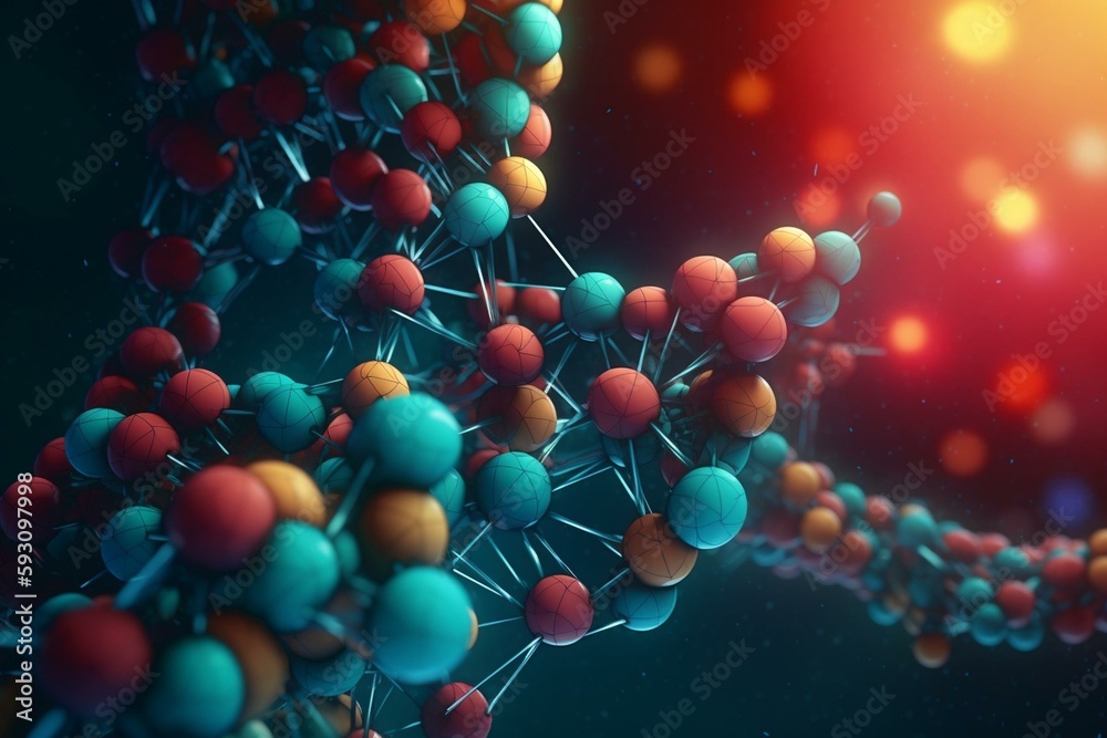 Colorful molecules background. DNA helix, DNA strand, DNA Test ...