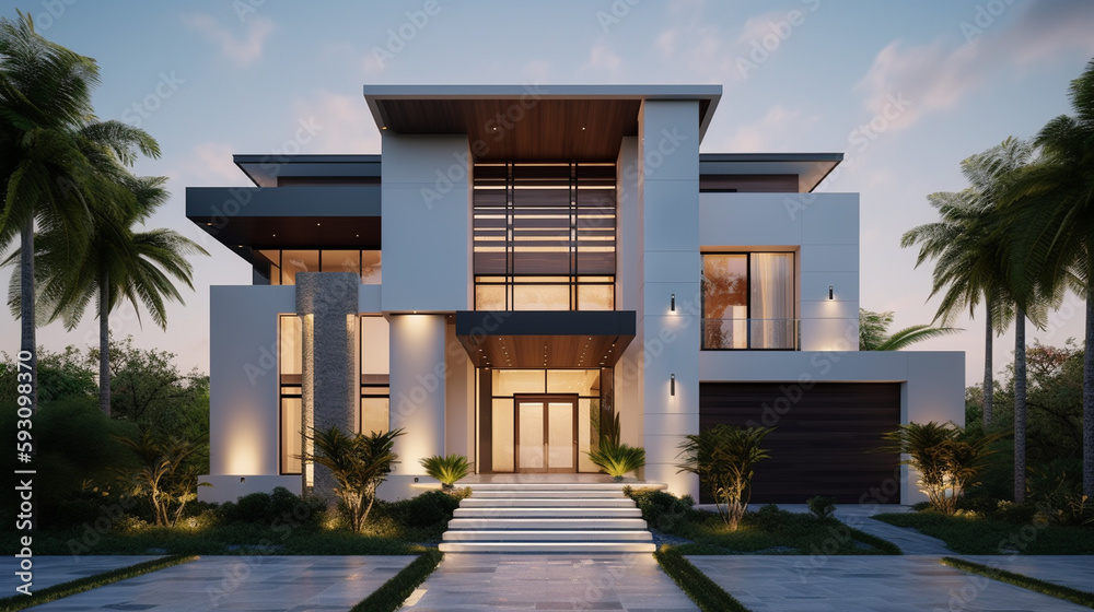 3d modern luxury real estate house for sale and rent concept, ai ...