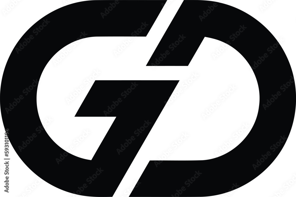 gd logo design Stock Vector | Adobe Stock