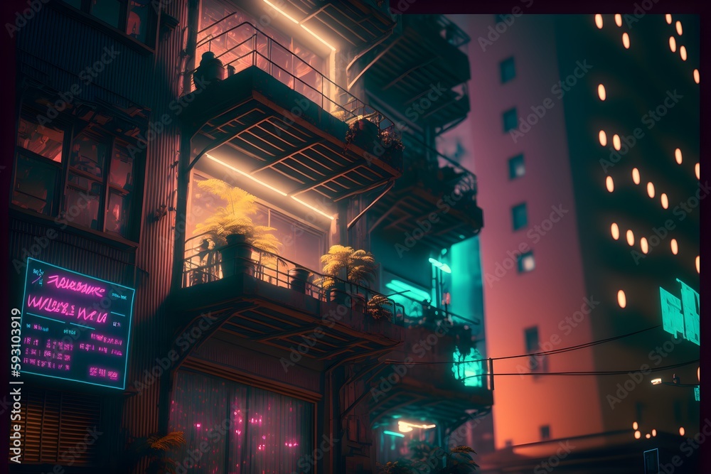 Cyberpunk city neon lights high details details 4k sharp focus shadows ...