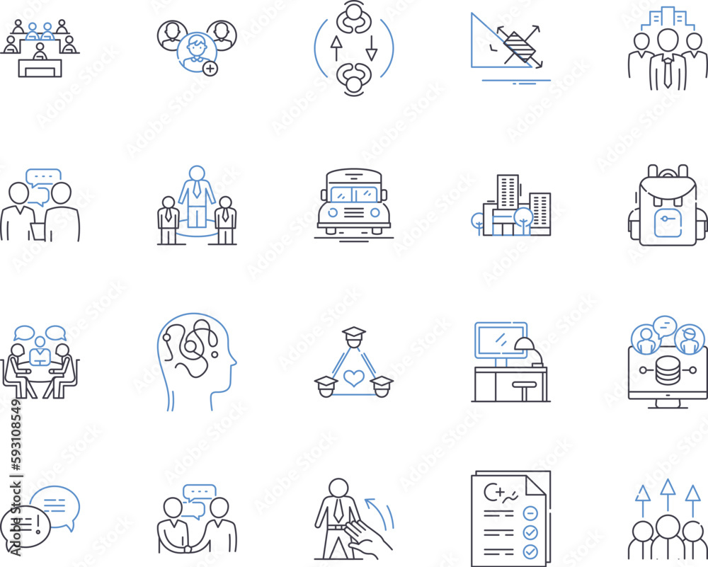 Traching and learning outline icons collection. Teaching, Learning ...
