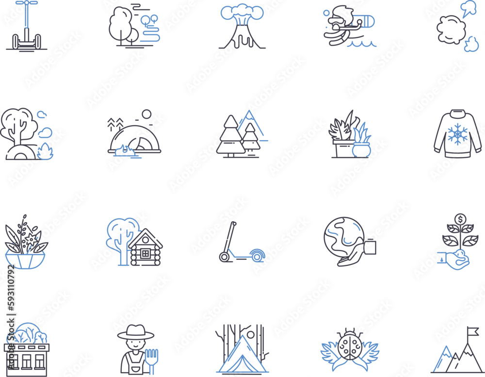 Climate outline icons collection. Climate, Heat, Cold, Temperatures ...