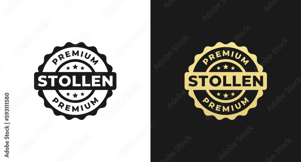 Stollen label vector or Stollen Seal Vector Isolated in Flat Style ...