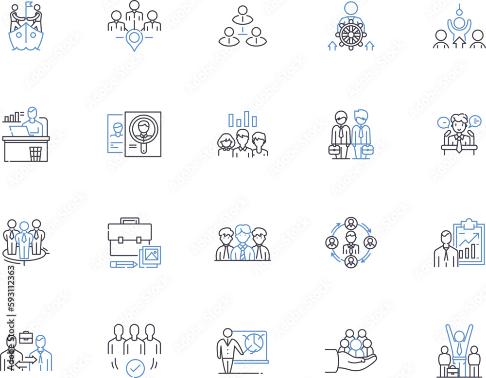 Corporate Management outline icons collection. Corporate, Management ...