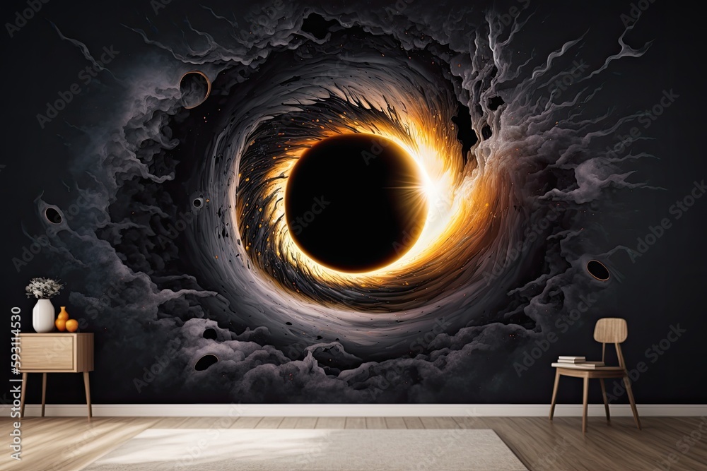 Black hole backdrop idea from space. Generative AI Stock Illustration ...