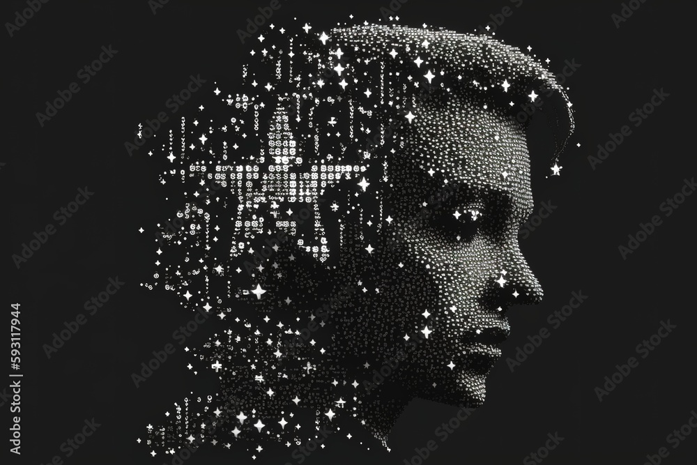 ASCII Art: A Futuristic Representation of Star and Human Stock ...