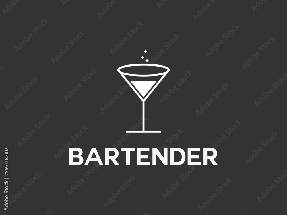 bartender logo vector, vintage Cocktail logo design vector. alcohol ...