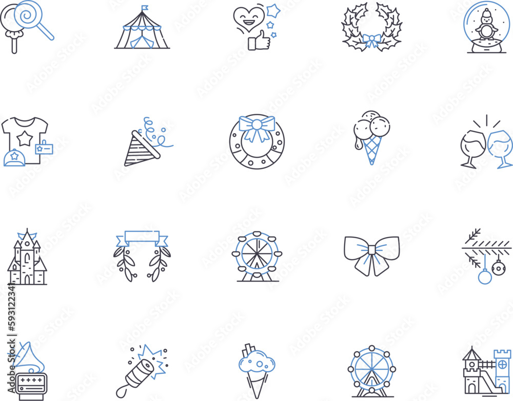 Celebrating people outline icons collection. Commemorate, Salute ...