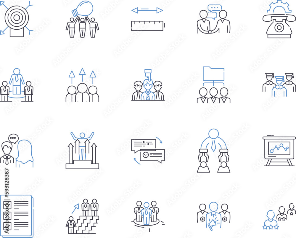 Staff members outline icons collection. Employees, Personnel ...