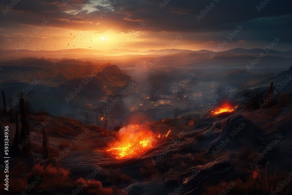 Raging Inferno: Witness the Terrifying Power of a Wildfire, Generative ...