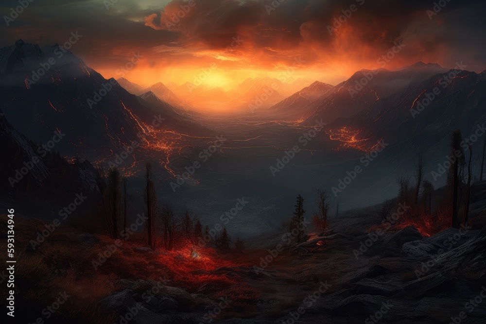 Raging Inferno: Witness the Terrifying Power of a Wildfire, Generative ...