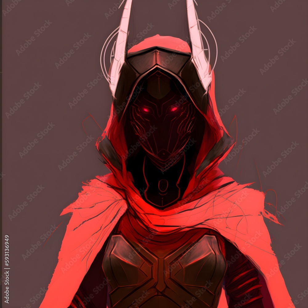 red alien female sorcerer small dimension level futuristic gas helmet ...