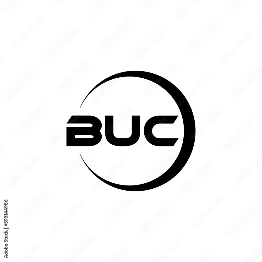 BUC letter logo design with white background in illustrator, cube logo ...