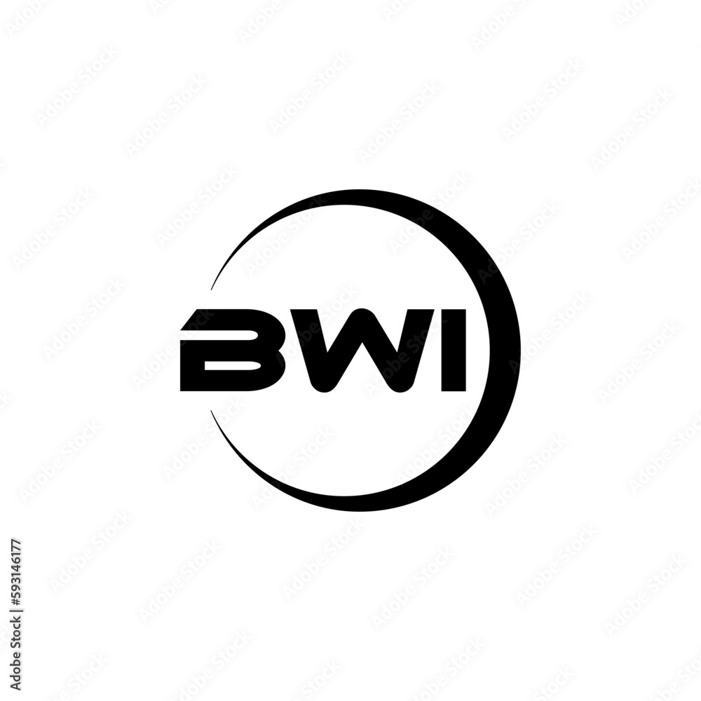 BWI letter logo design with white background in illustrator, cube logo ...