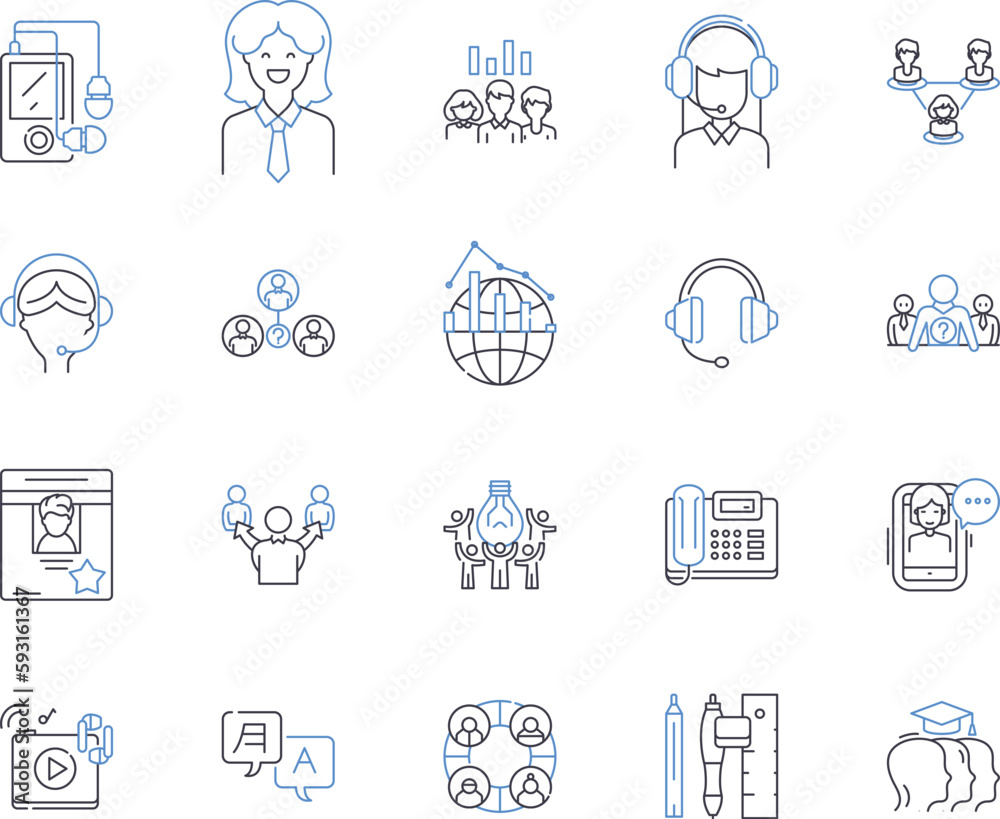 Community people outline icons collection. Community, People, Citizens ...