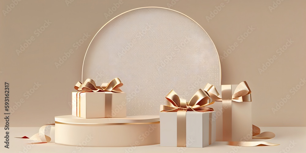 3D podium display, Gift background for product presentation or text ...