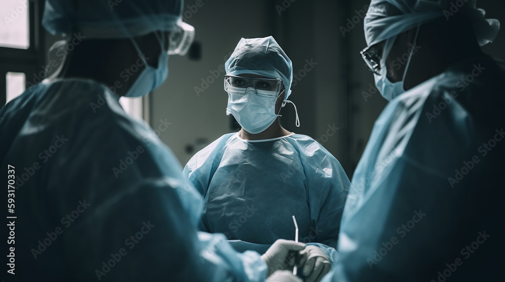 Image Generated AI. Medical team performing a surgery, Generative AI ...