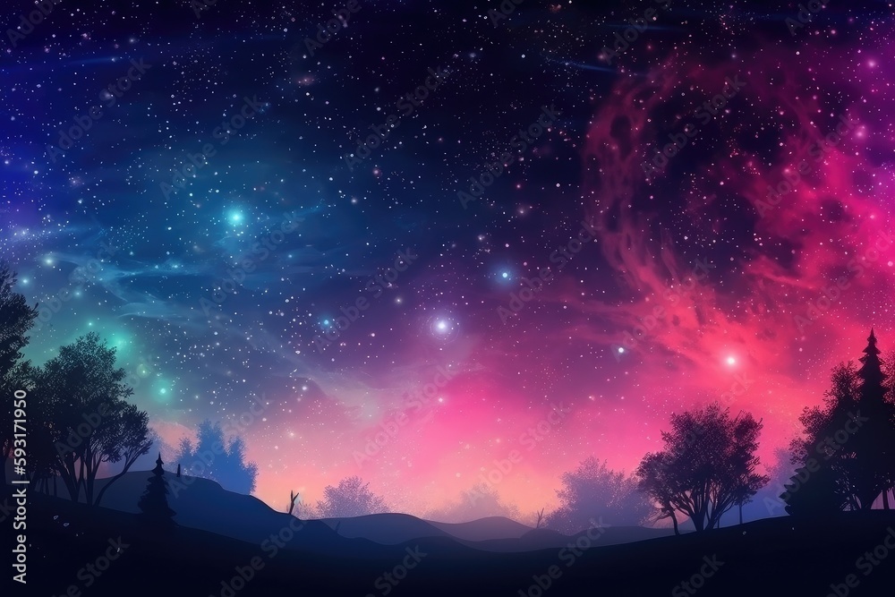 Universe Magic: A Mystical Background of Stars and Cosmic Colors ...
