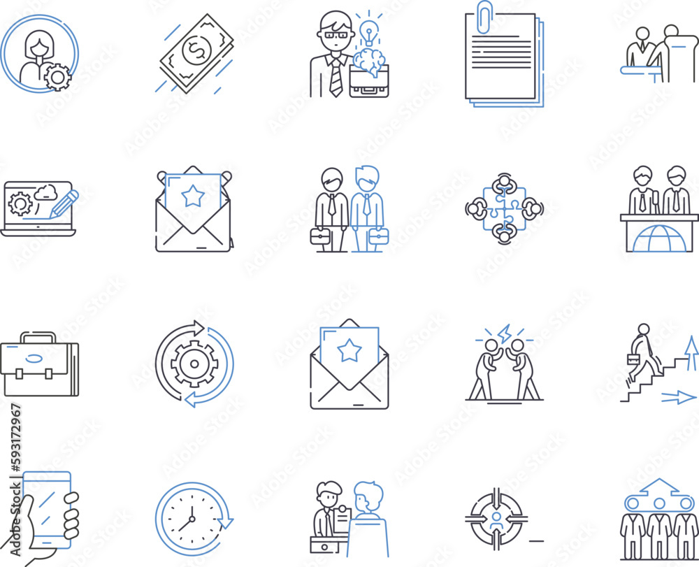 Sales management outline icons collection. Sales, Management, Planning ...