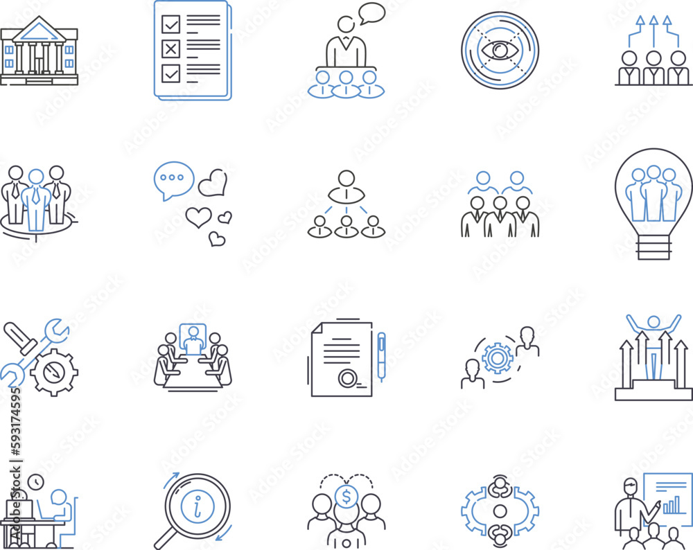 Supply chain team outline icons collection. Supply, chain, team ...