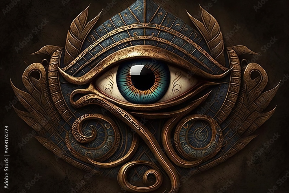 All seeing Horus's Eye is an eternal emblem. Generative AI Stock ...