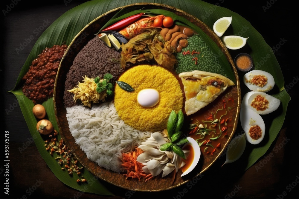 Genuine Sabahan Cuisine Rice, Children and Kombura Turmeric fish ...