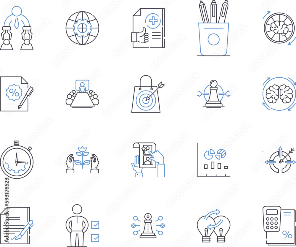 FinTech outline icons collection. Fintech, Payments, Banking, Security ...