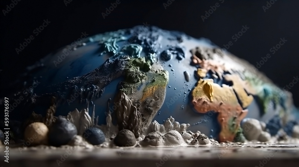 Plastic pollution of planet earth, plastic polluted environment, by ...