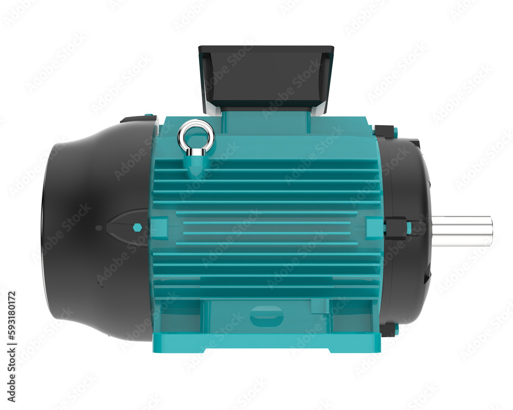 Electric motor isolated on transparent background. 3d rendering ...