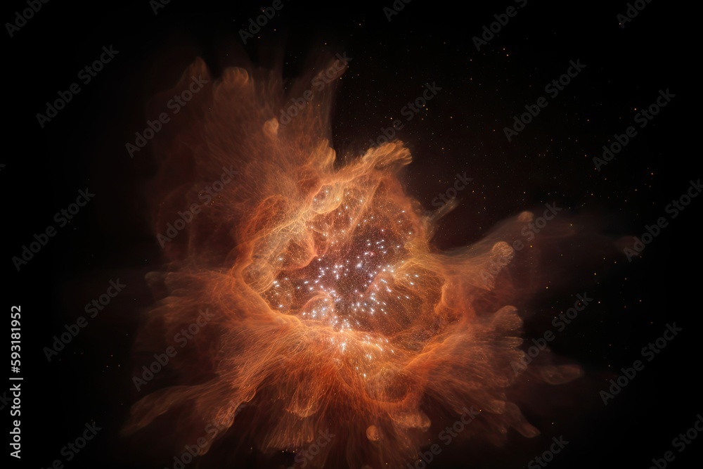 star being born, with the dust and gas that will form its surroundings ...
