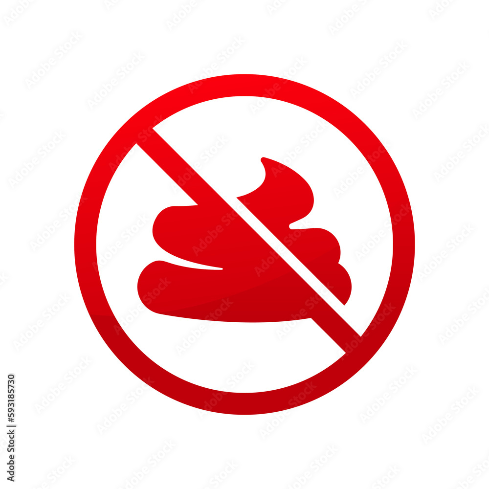 No pooping sign isolated on white background Stock Illustration | Adobe ...