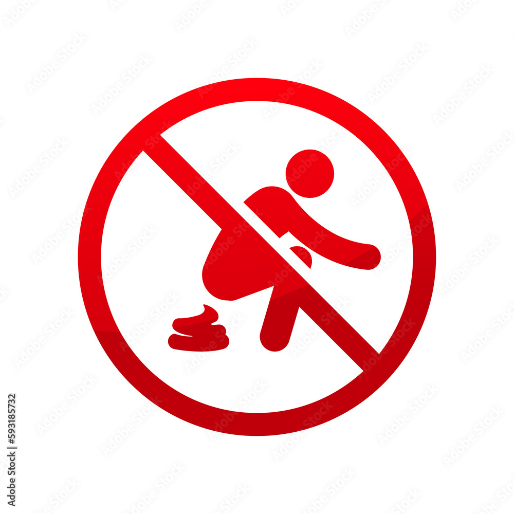 No pooping sign isolated on white background Stock Illustration | Adobe ...