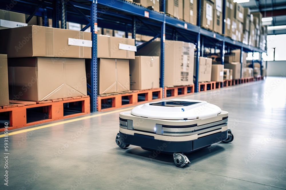 robot, equipped with advanced sensors and artificial intelligence, for ...