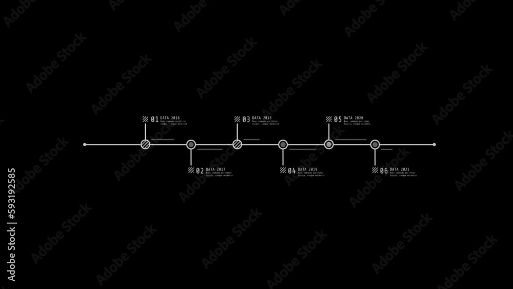 Animated HUD infographic element horizontal timeline chart. Stock Video ...
