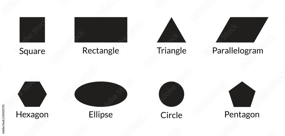 Basic geometric shapes collection. Learn basic 3d shapes Stock Vector ...
