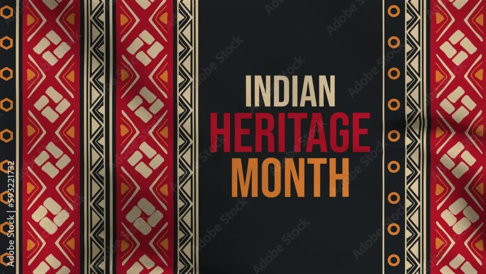 Indian Heritage Month 4K animation. Indian Heritage Month waving ...