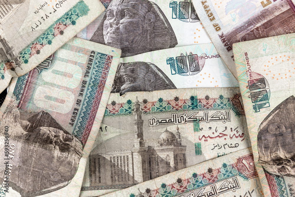Egyptian Pound, Egypt currency top view. Economy, inflation, and ...