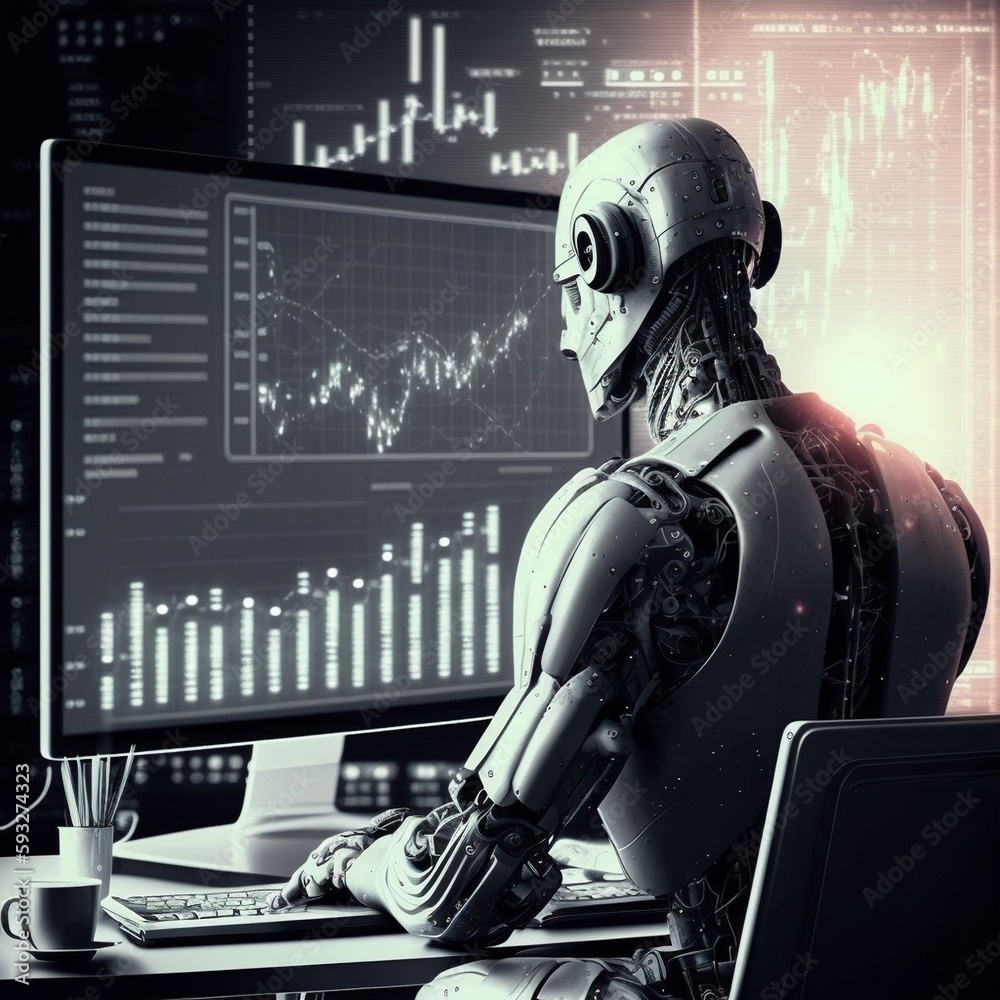 Ai Robot utilisant la technologie, l'IA robotique et les algorithmes ...