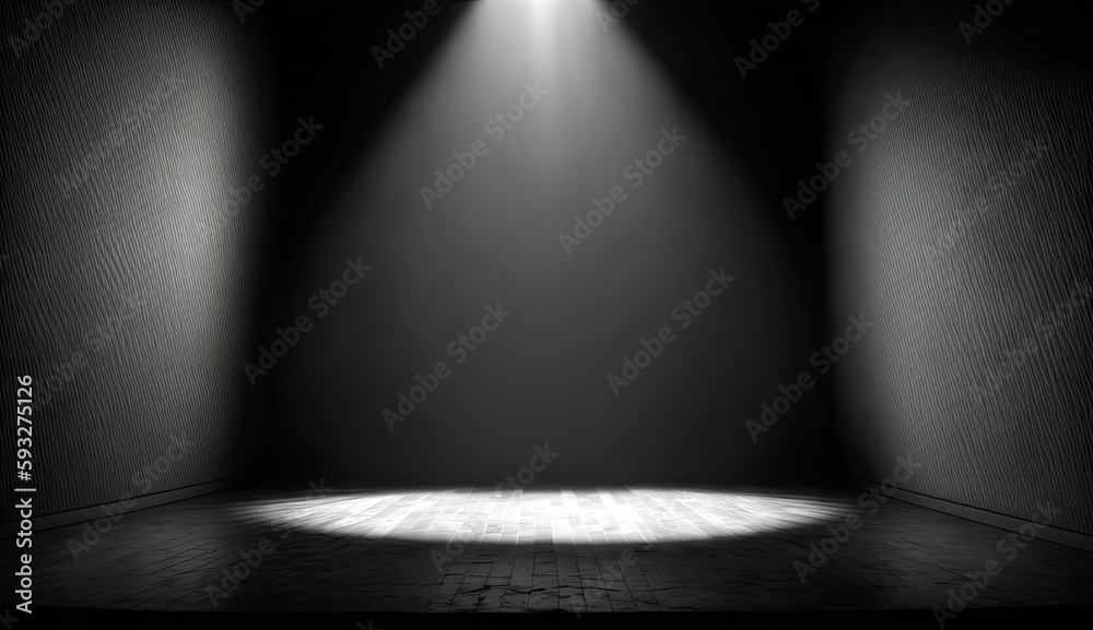 Studio empty stage background with spot light beam shine on background ...