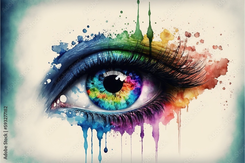 Vivid color eye design in the creative modern abstract artwork in ...