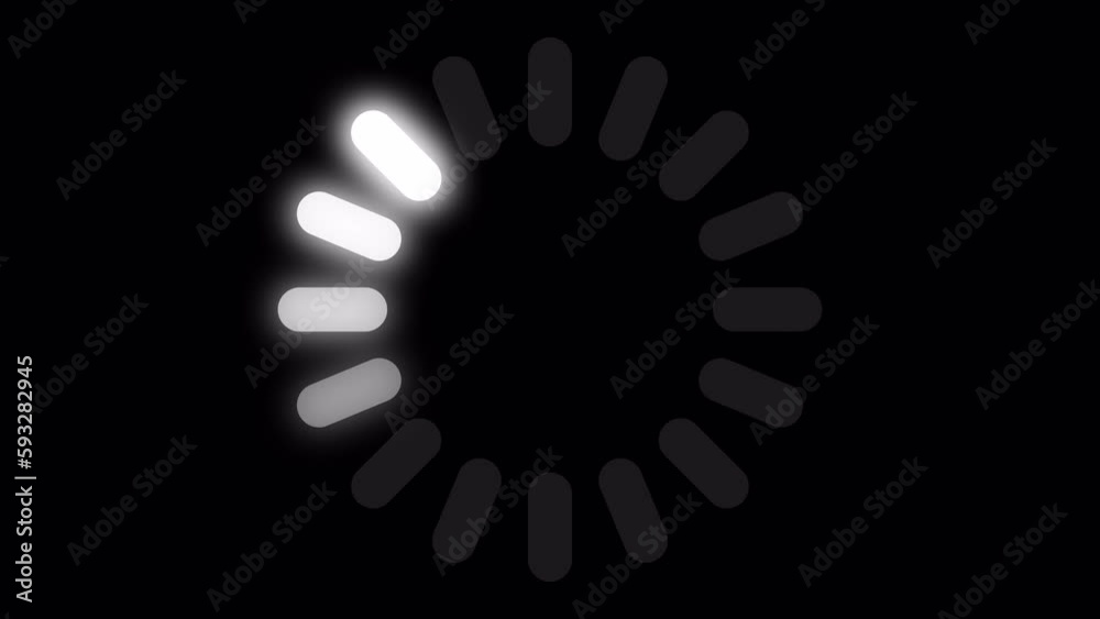 Loading Circle Video with Glow. Loading Animation on Transparent ...