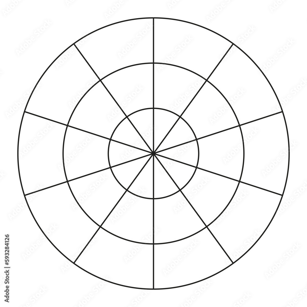 Polar Grid Of 10 Segments And 2 Concentric Circles Coaching Tool
