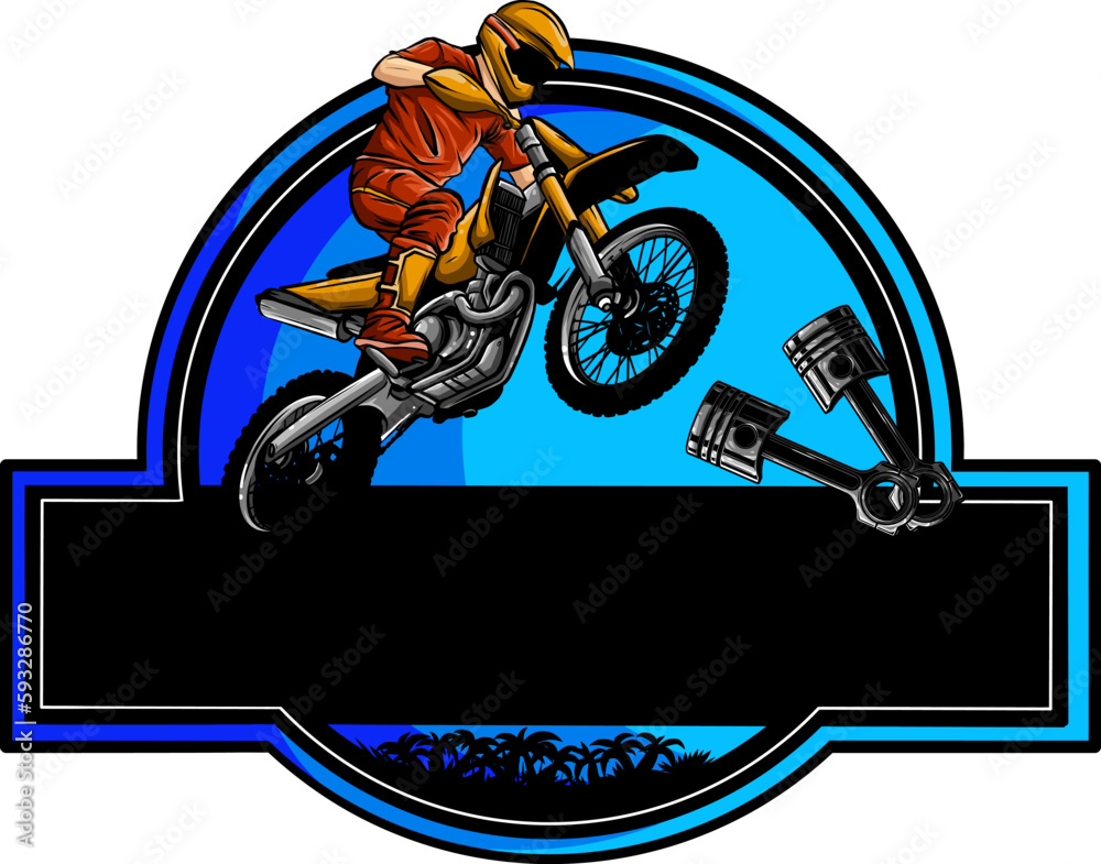 vector illustration of moto cross logo designs on white background ...