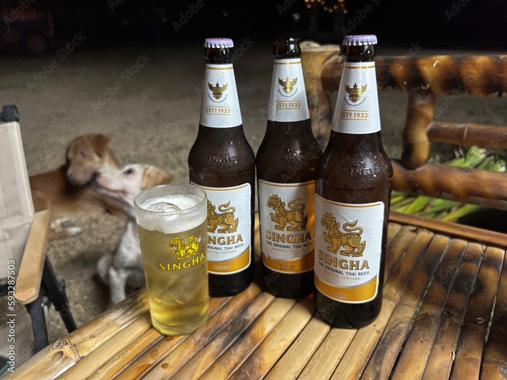 Buriram Thailand, 6 April 2023, Singha beer alcohol can special edition ...