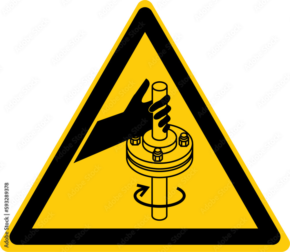 Warning Hazard Caution ISO Signs Icon Symbol Pictogram Entanglement of ...