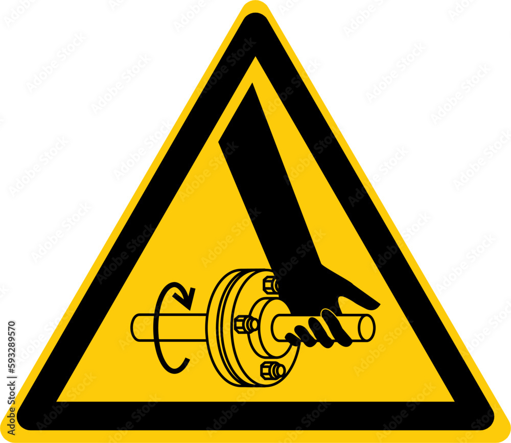 Warning Hazard Caution ISO Signs Icon Symbol Pictogram Entanglement of ...