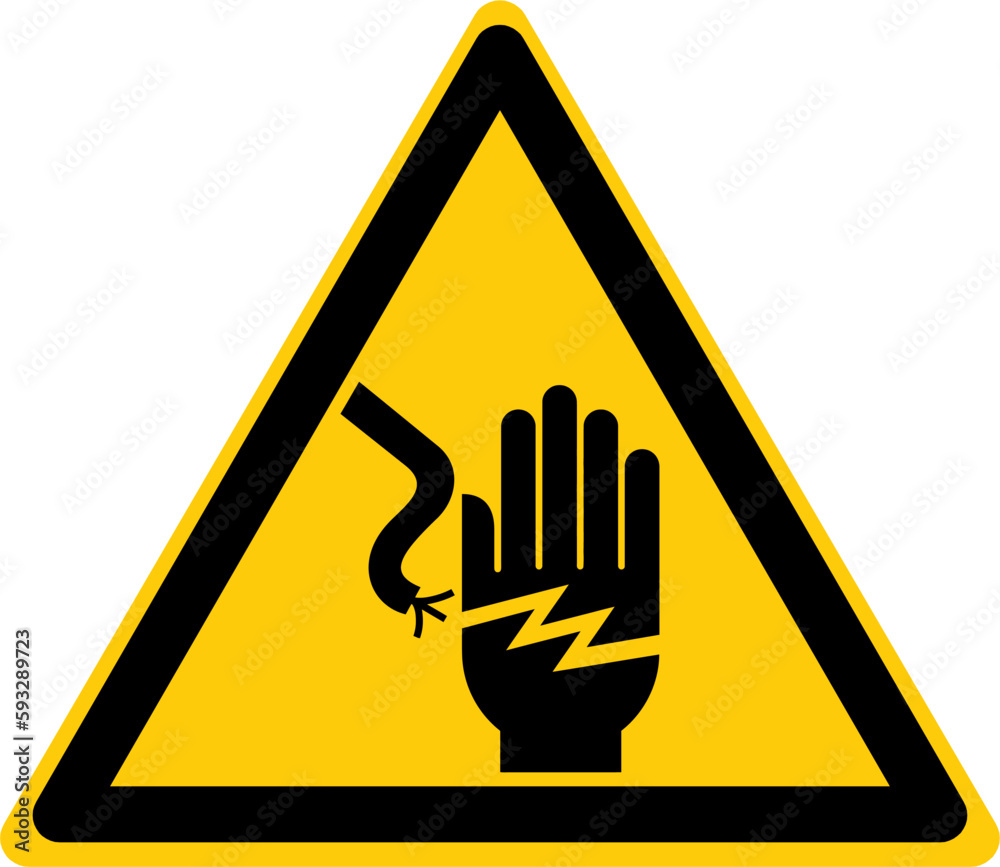 Warning Hazard Caution ISO Signs Icon Symbol Pictogram Electrical Shock ...