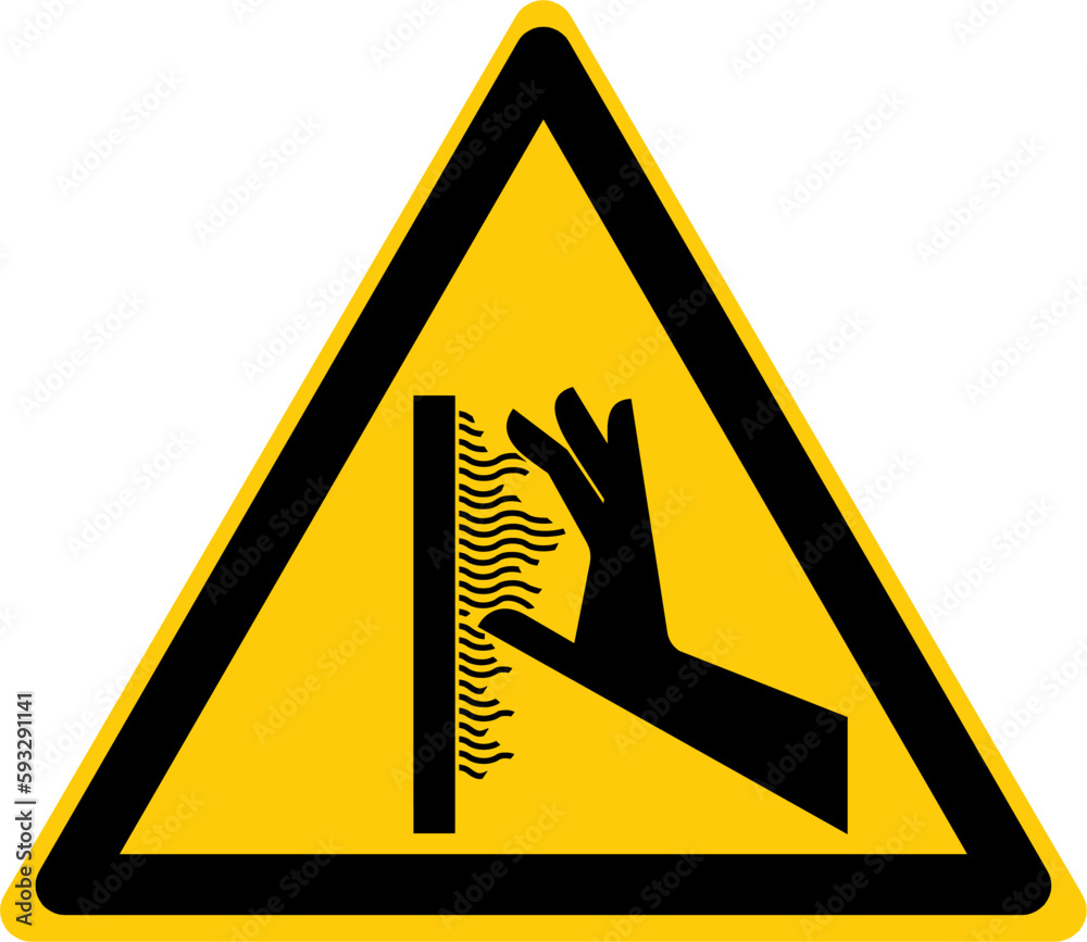 Vetor de Warning Hazard Caution ISO Signs Icon Symbol Pictogram Burn ...