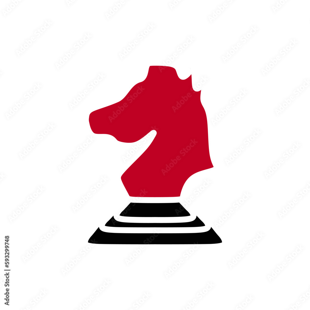 Top choice of Horse Chess icon in red and black fill. Sign Symbol ...